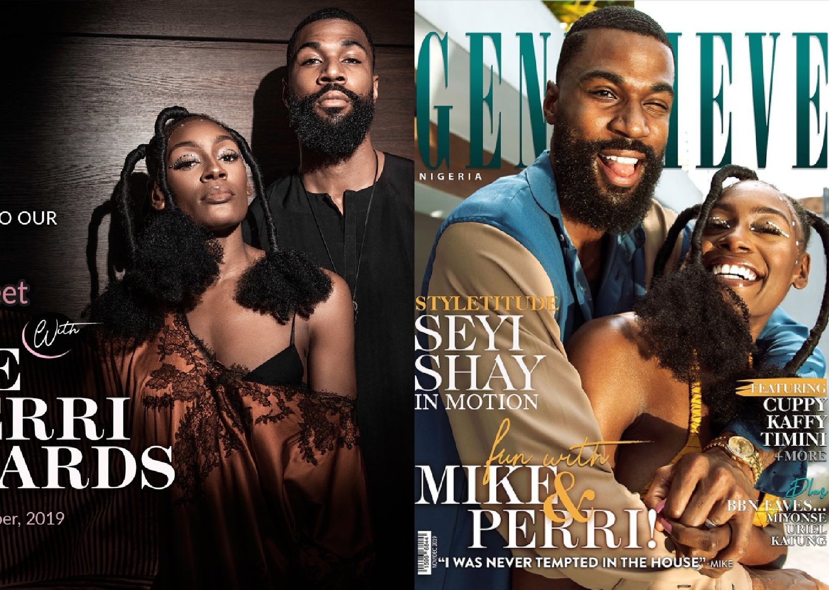 BBNaija Mike Edward and wife Perri Shakes-Drayton cover December ...