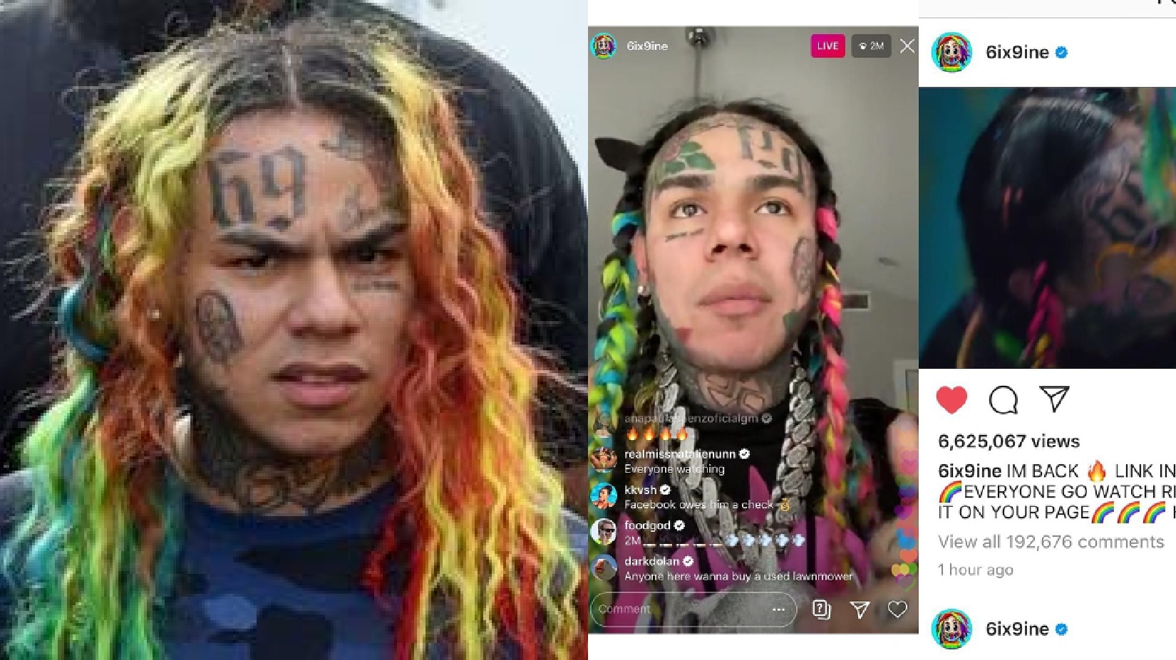 Rapper 6ix9ine is out of jail, smashes all Instagram Records, Gets Over ...