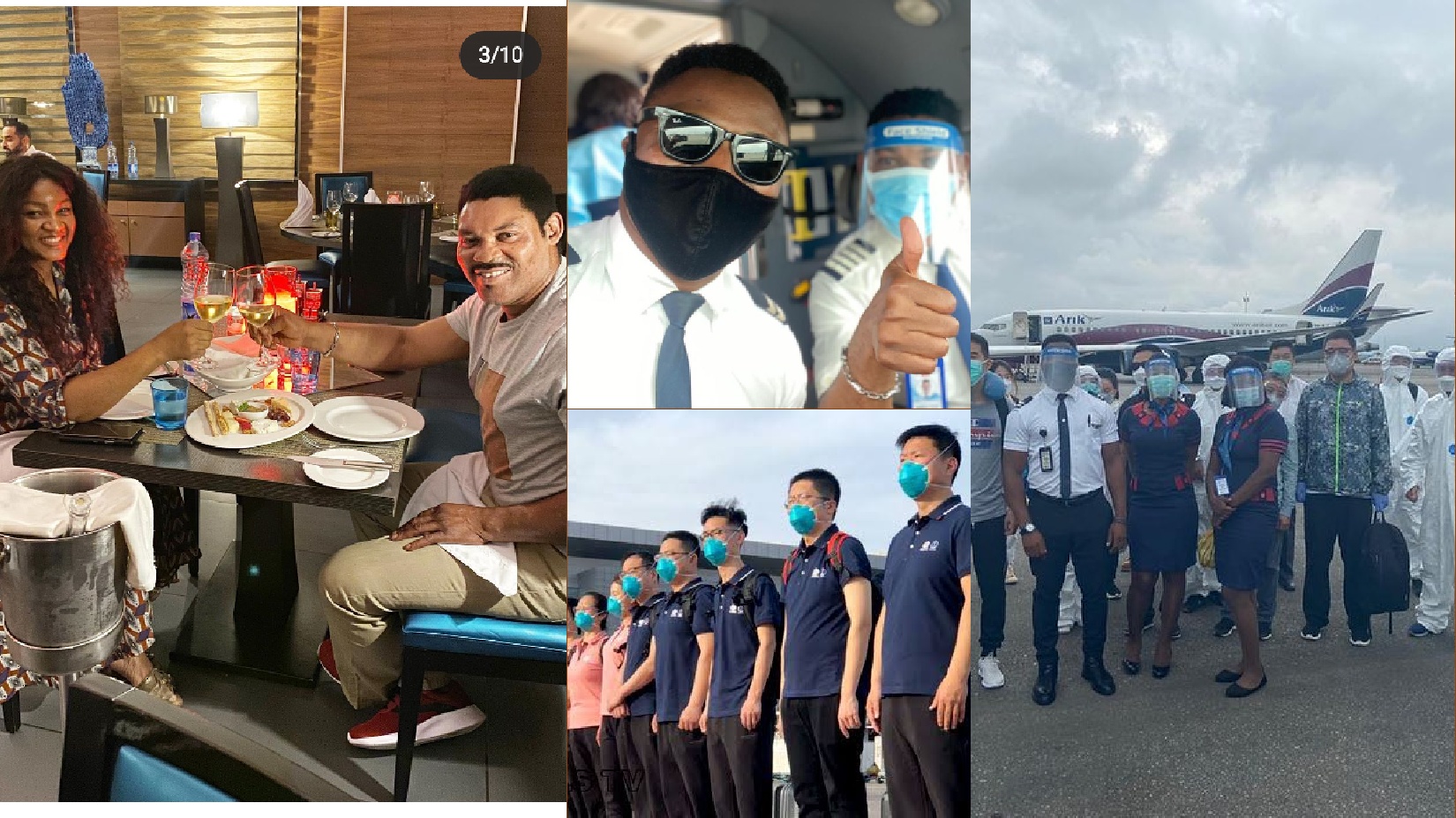 Omotola Jalade reacts as her husband flies back Chinese Doctors (photos)
