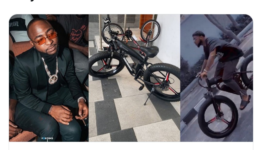 Davido buys Mercedes Benz bicycle worth ₦1.3 million