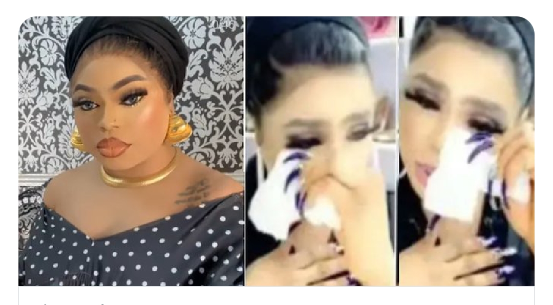 "It hurts me that I can't give him a child" - Bobrisky in tears as she ...